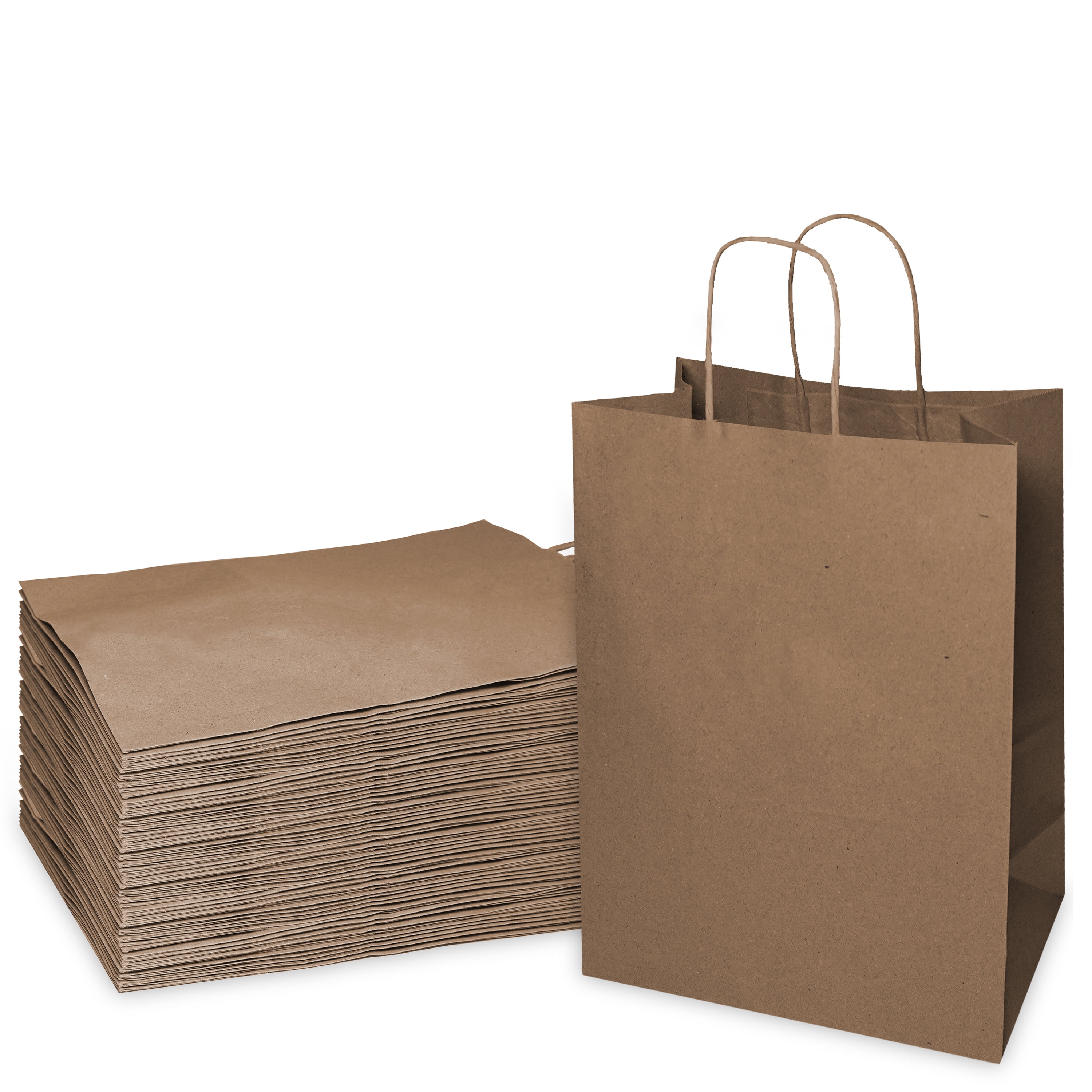 [50 PACK] Tiny Brown Kraft Paper Bags with Handles, Shopping, Gift Bags ...