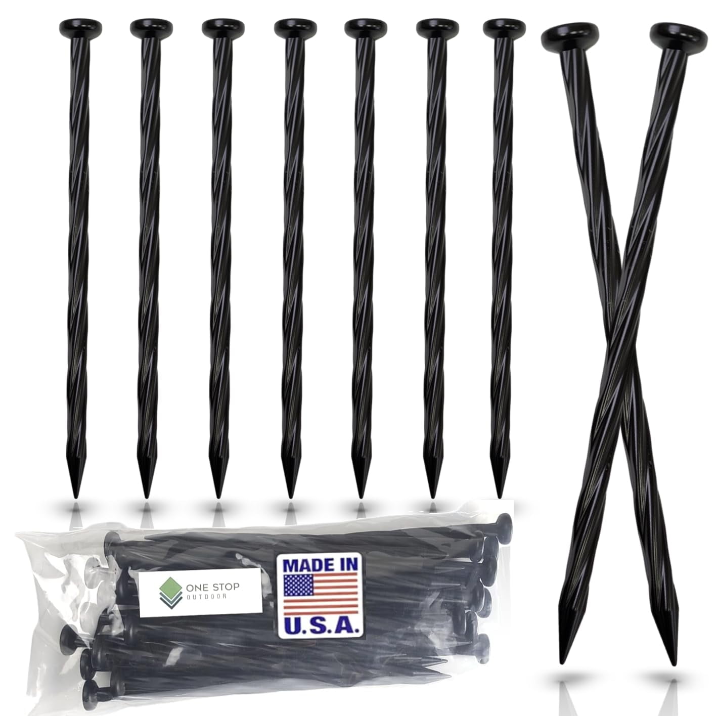 50-PACK USA MADE 8-Inch Plastic Landscape Edging Anchoring Stakes ...