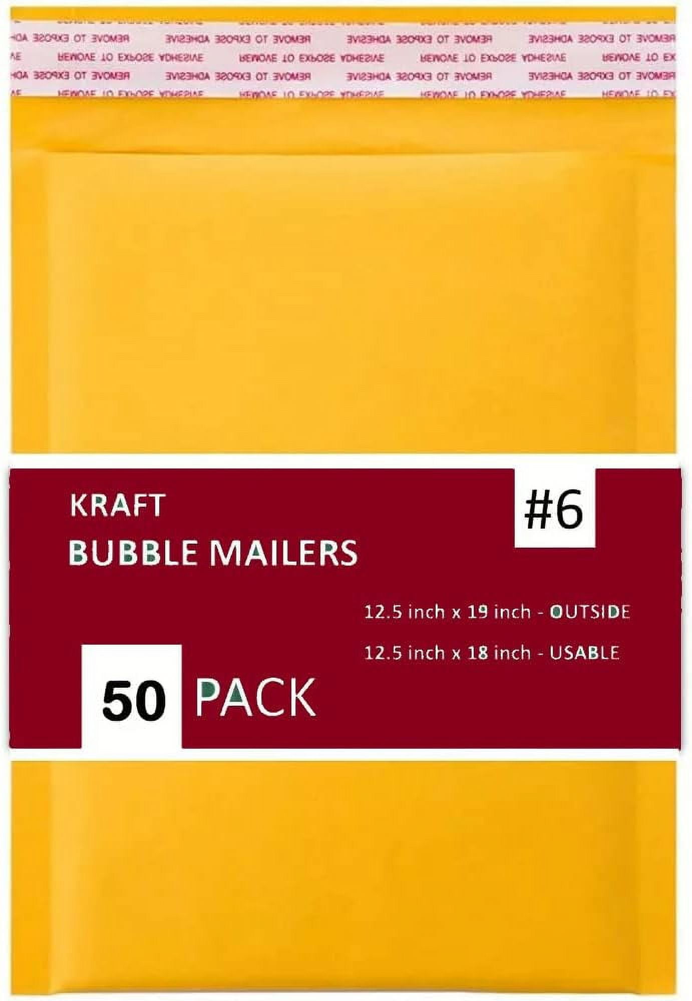 50 PC #6 12.5x19 Inches 50 Pack Inches Kraft Bubble Mailers Yellow ...