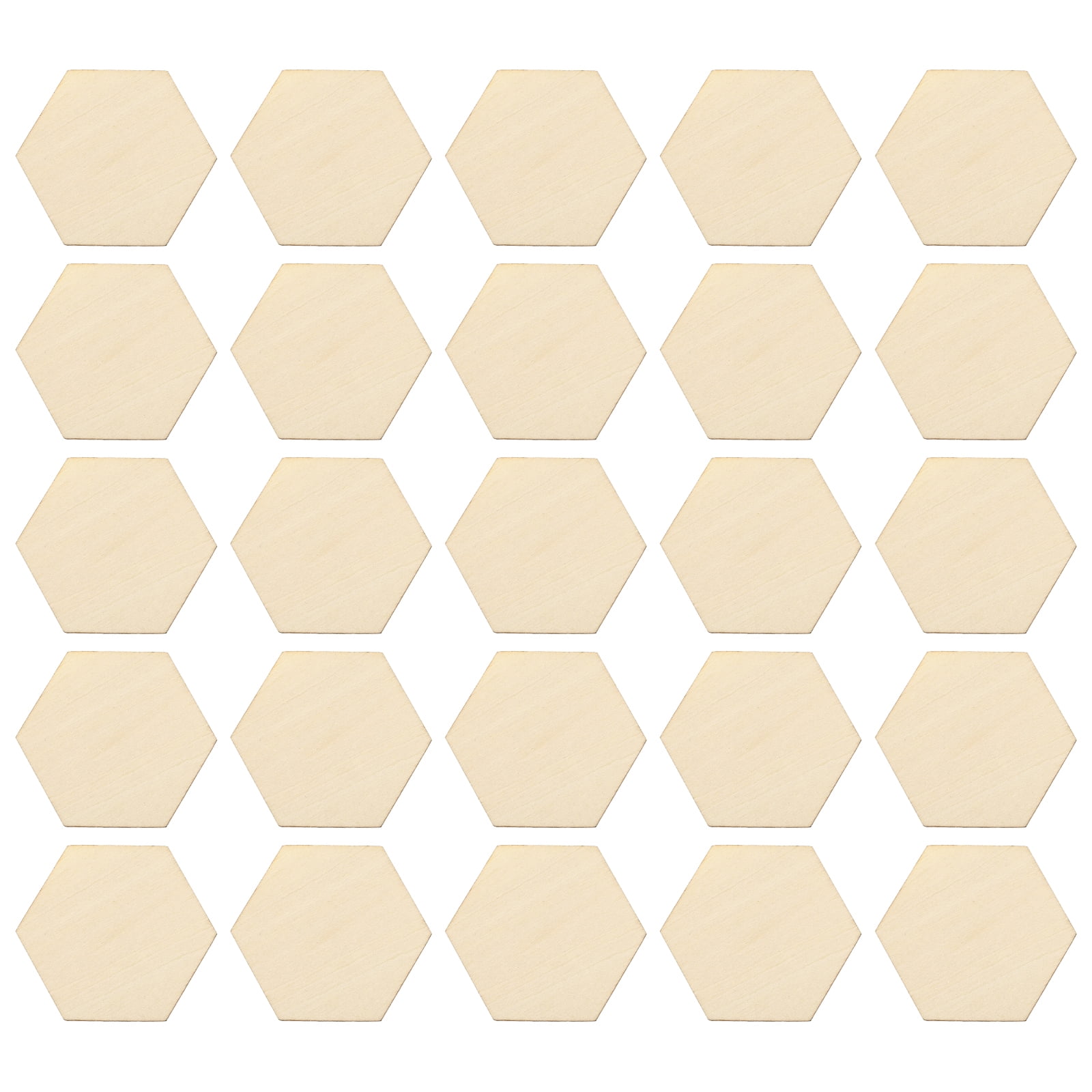 GOOHOCHY Honeycomb Shape Wooden Hexagonal Pieces Beige 50Set 1.6x1.6x0 ...