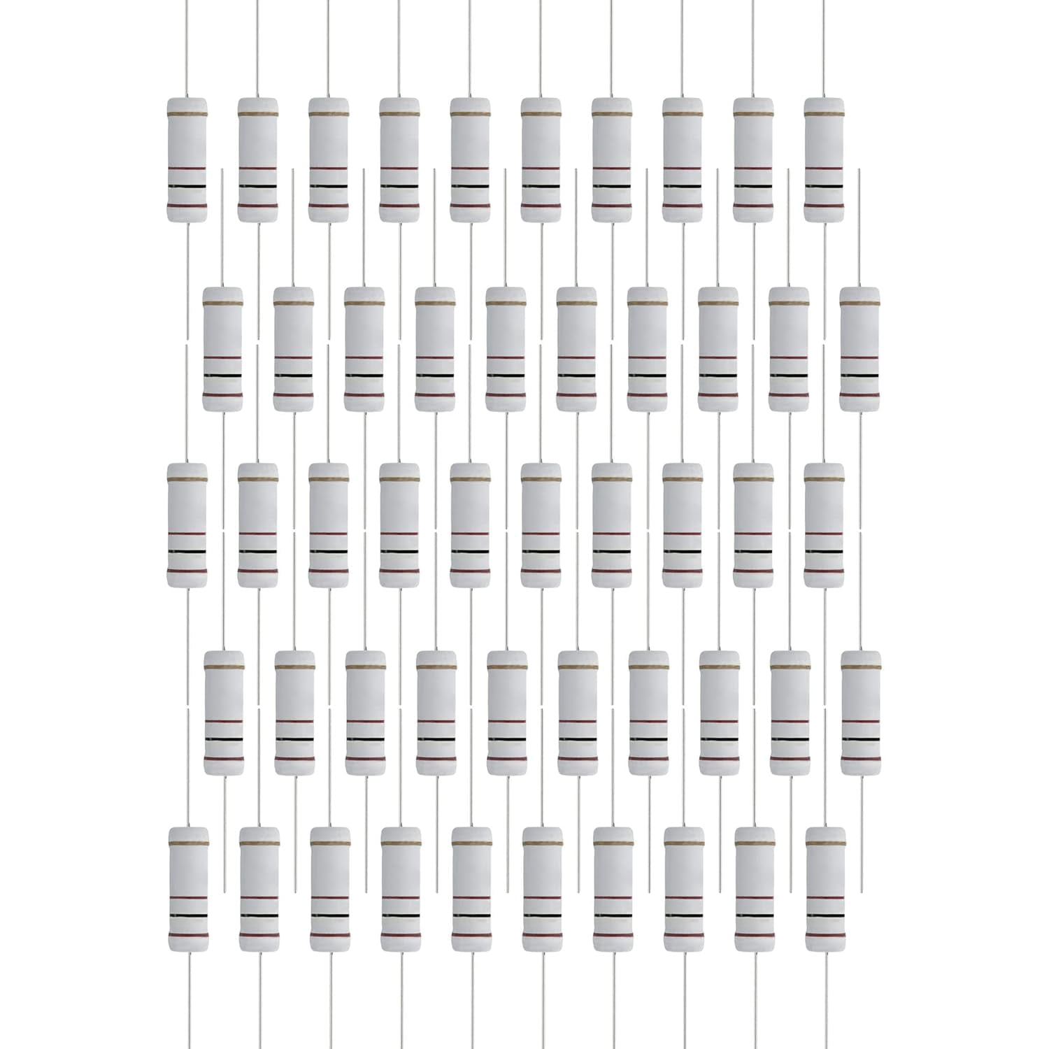 50 PCS 100 Ohm Resistor Axial Lead, 5W 5% Tolerance Metal Oxide Film ...