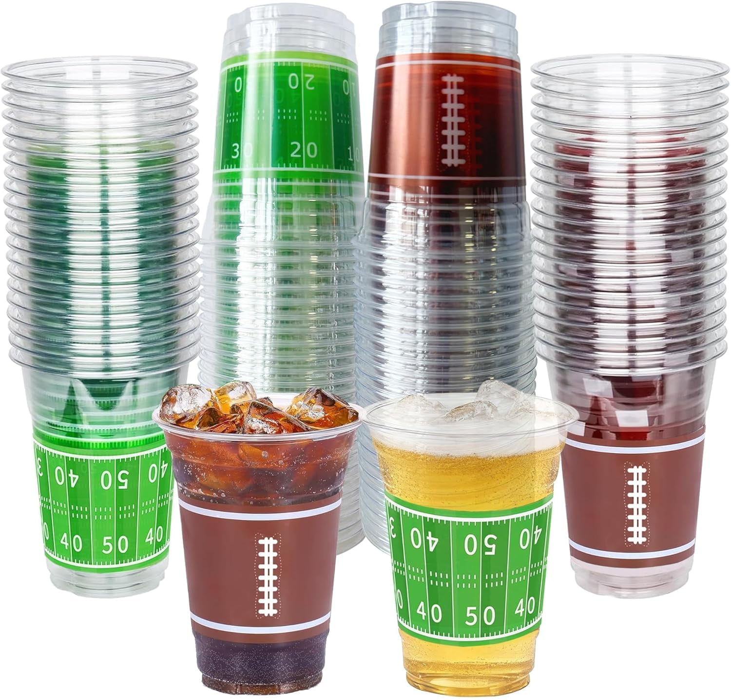50 PCS 12oz Football Plastic Cups Football Party Decorations Disposable ...