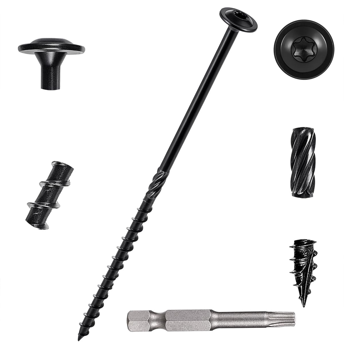 50 PCS(2.1lb), #14 x 6 Lag Screws, Structural Wood Screw inch, Heavy ...