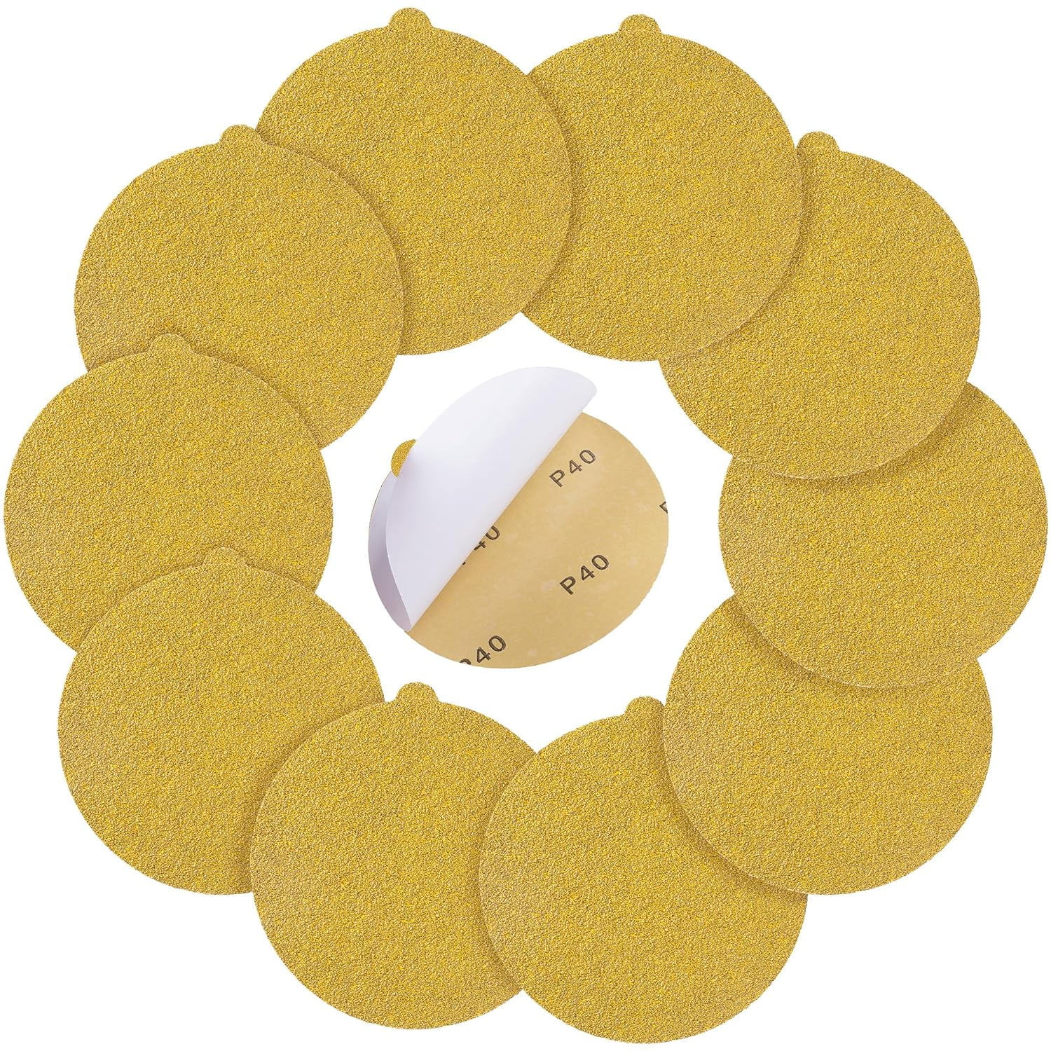 50 PCS 6 Inch PSA Sanding Discs 40 Grit Self Adhesive Sticky-Back ...