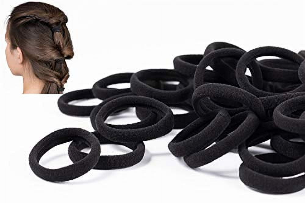 Walmart 50 PCS Elastic, Ouchless Black Hair Ties for Women, Seamless ...