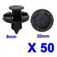 50 PCS Black Plastic Rivets Fasteners for 8mm Diameter Holes in Cars ...
