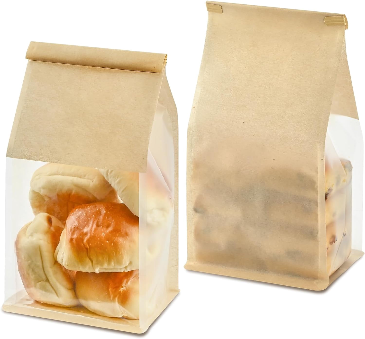 50 PCS Bread Bags for Homemade Breads, 11 x 5.1 x 3.9 Inches Brown ...