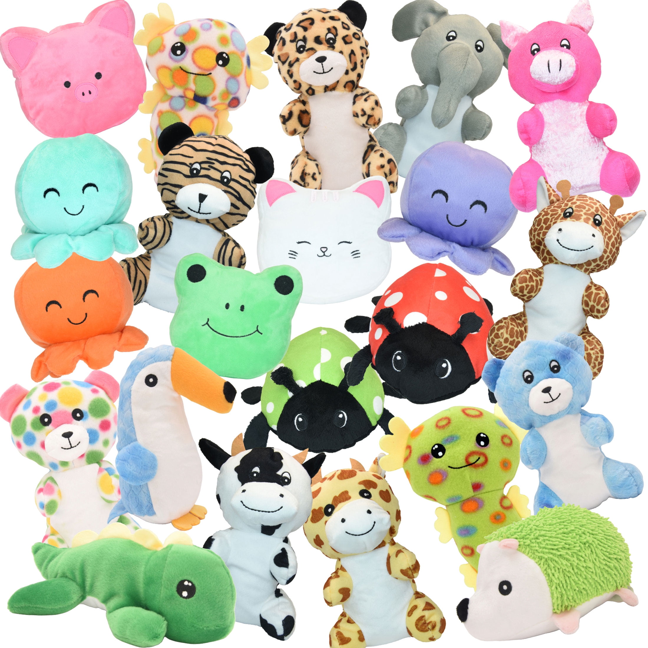 50 PCS Bulk Plush Toys, 7-9 inch, Carnival Theme Prizes, Donations ...