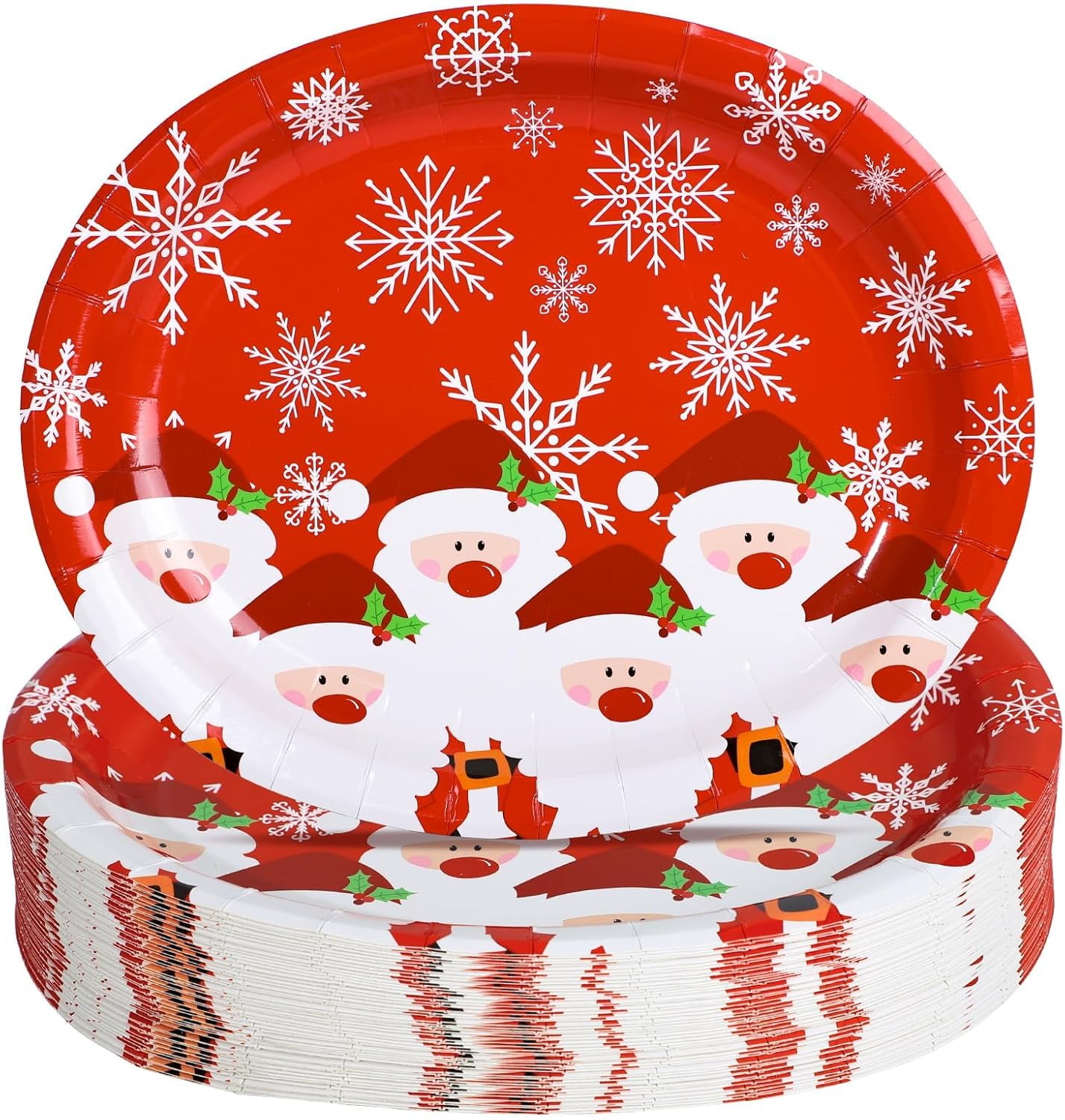 50 PCS Christmas Oval Paper Plates,10" x 12.5" Large Disposable Dinner ...