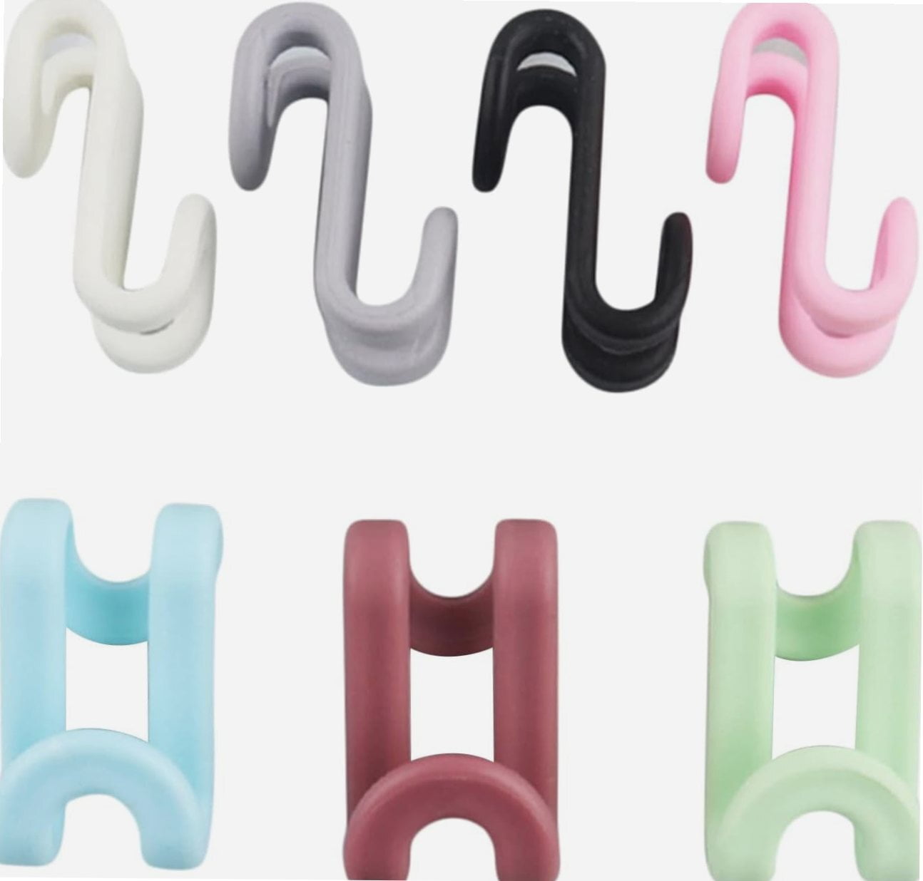 50 PCS Clothes Hanger Connector Hooks Space Saving Plastic Hanger ...