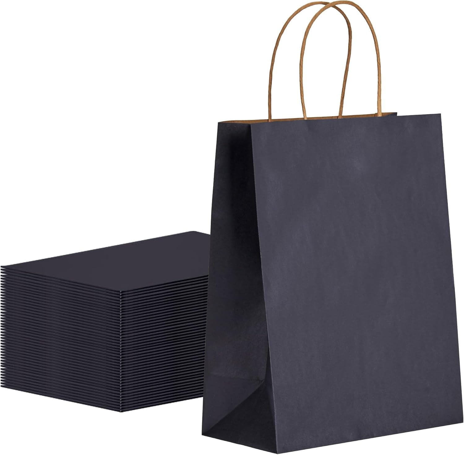 50 PCS Custom Printed Kraft Paper Bags for Small Business, 8x4.5x10.8 ...