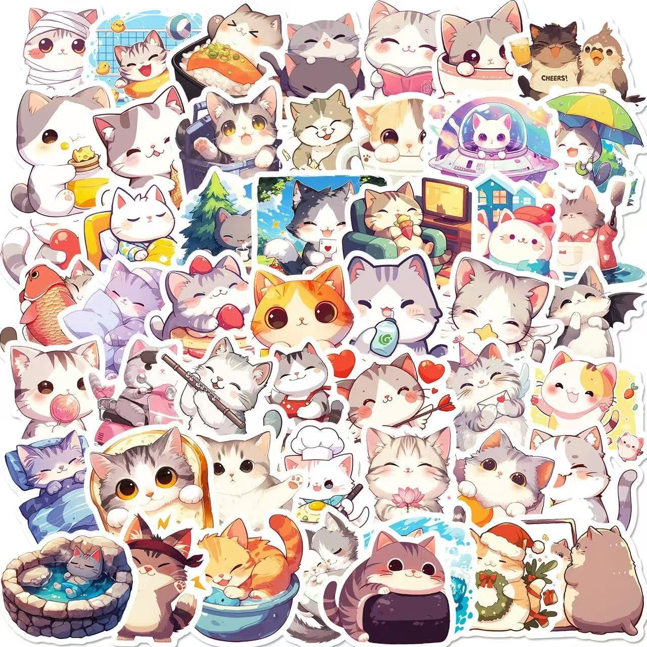 50 PCS Cute Anime Stickers Japanese Cartoon Stickers, Kawaii Studio ...