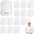 50 Pcs Disposable Chef Hats, Breathable Non-Woven Adjustable Cooking ...