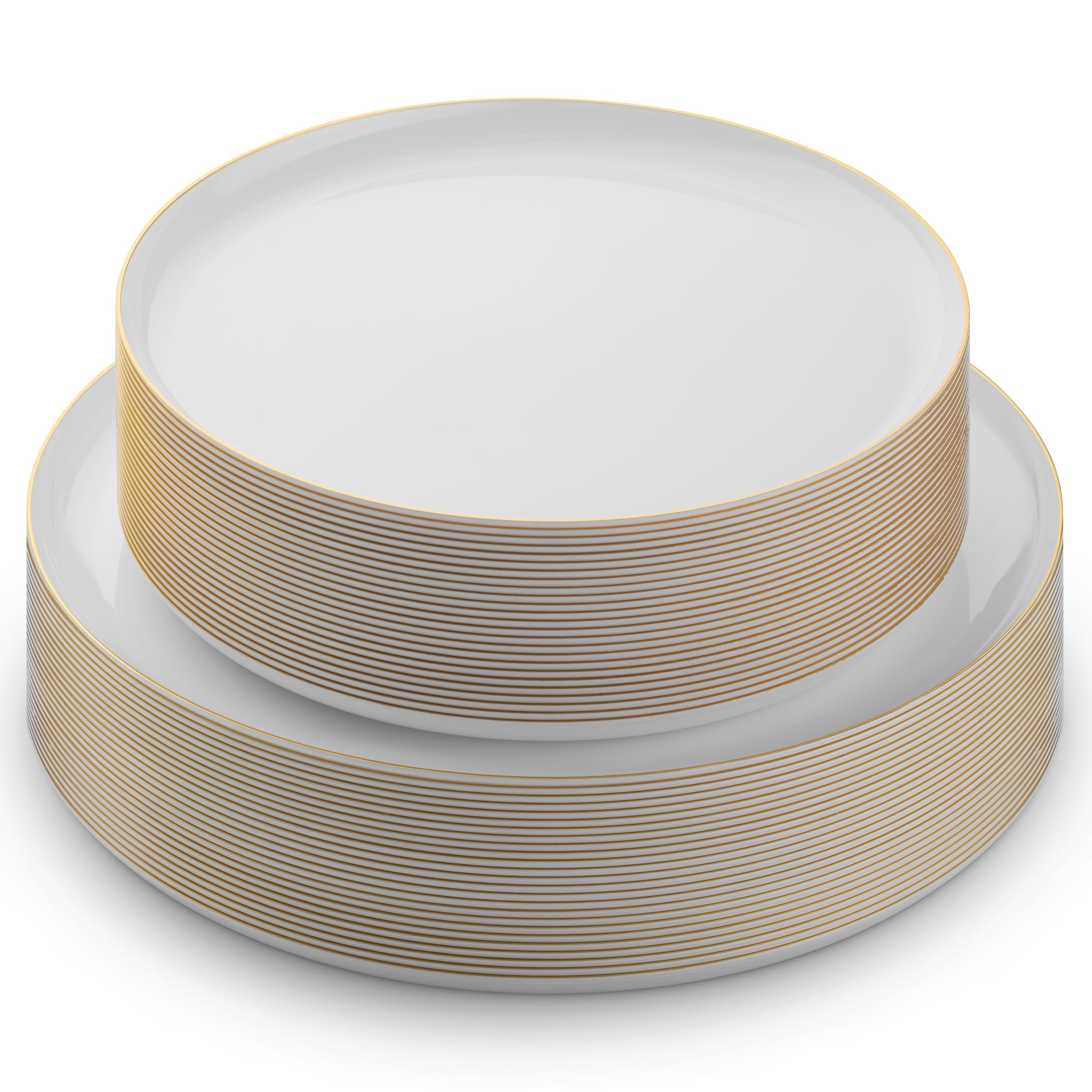 50 PCS Disposable Plastic DHF10 Plates For Party, 25 8.5 In. Appetizer ...