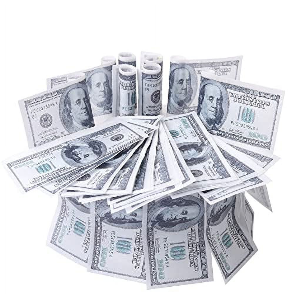 50 PCS Edible 100 Dollar Bill Image Cupcake Toppers Made of Wafer Paper ...