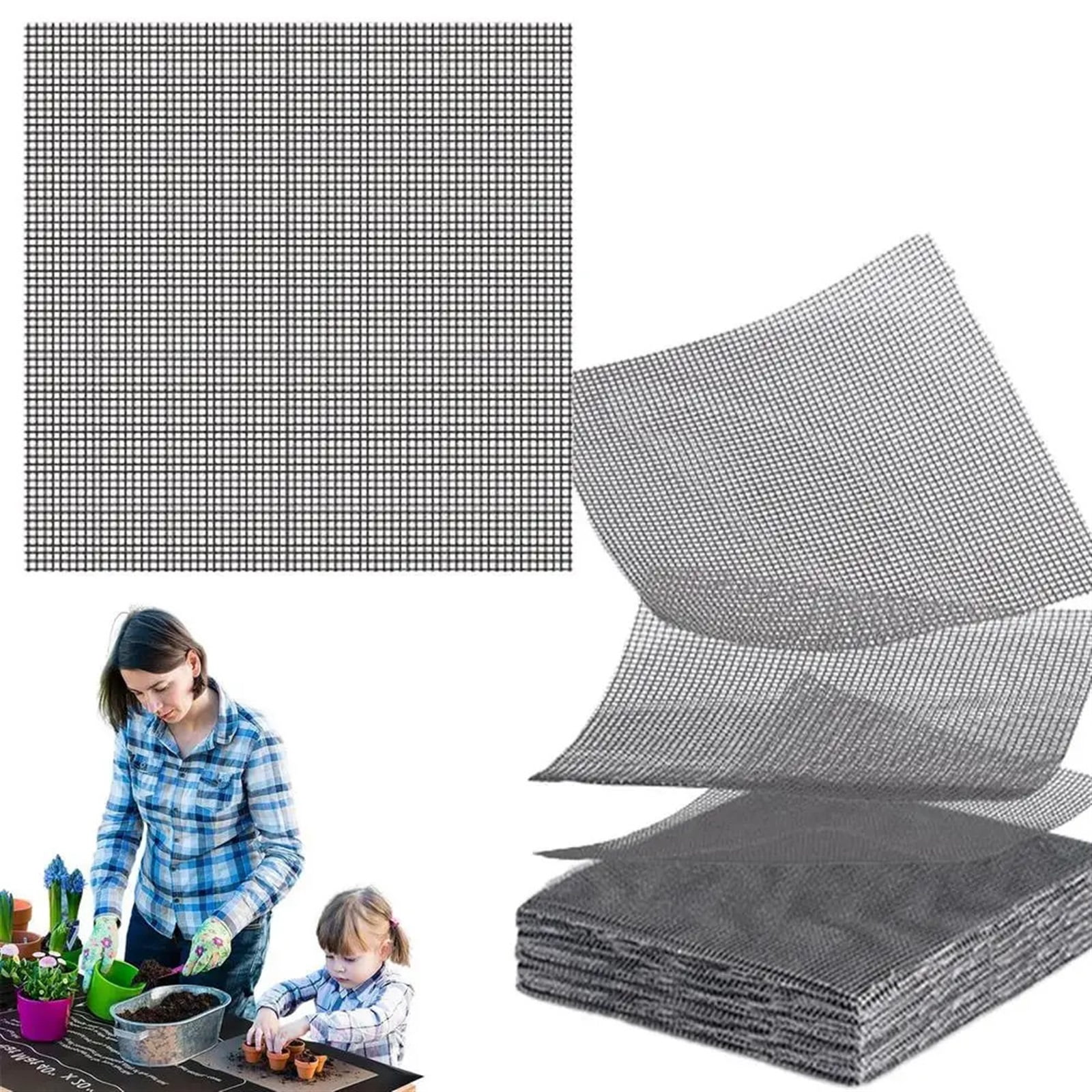 50 PCS Garden Flower Pot Drainage Screens Round Mesh Pads For Succulent ...