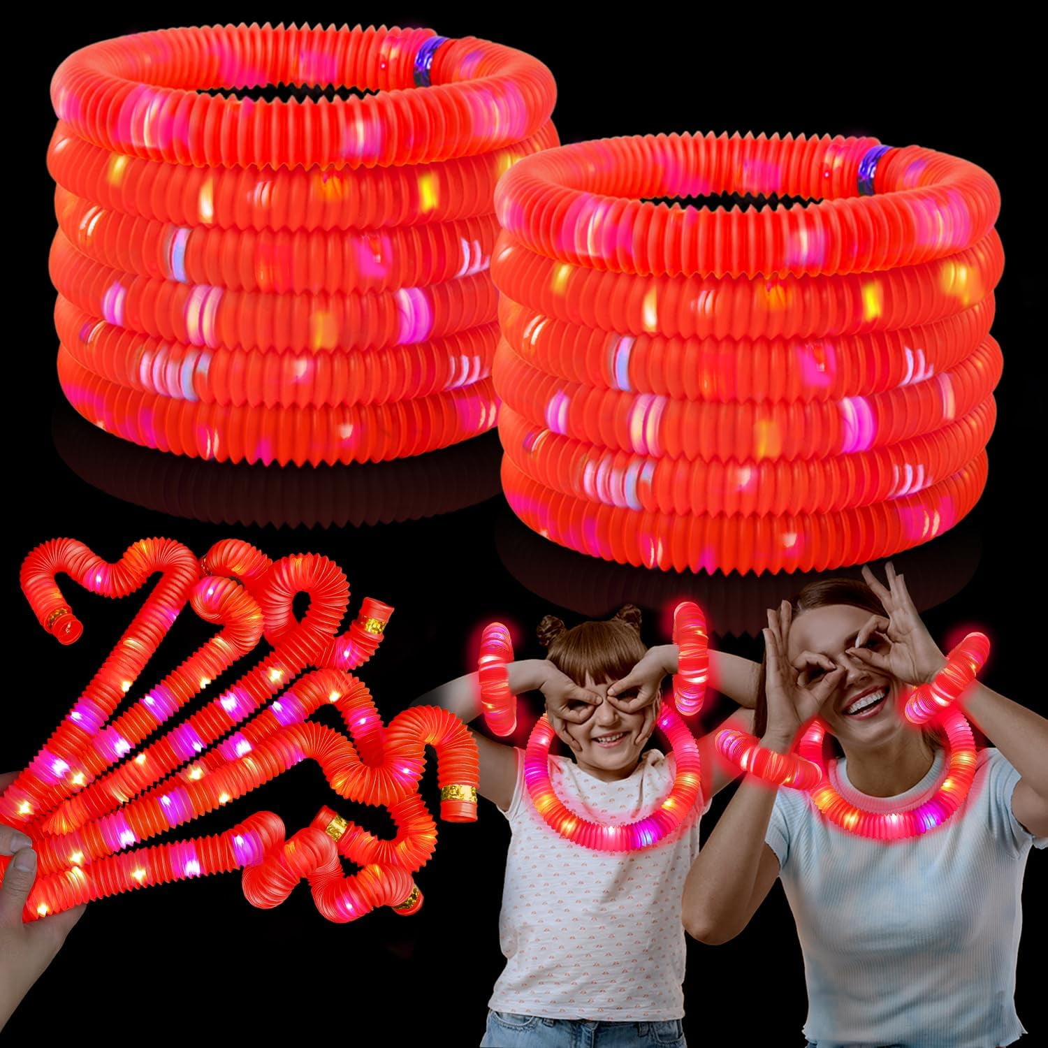 50 PCS Green Glow Sticks Party Favors for Kids,LED Light up Pop Tubes ...