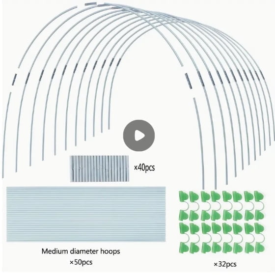 Ktinnead 50 Pcs Greenhouse Hoops for DIY Grow Tunnel, Fiberglass Garden ...