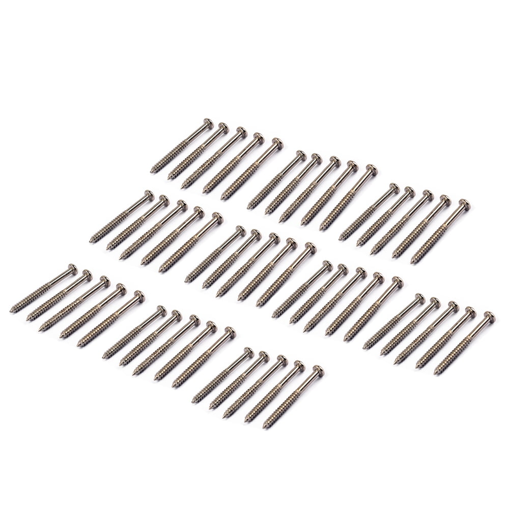 WHAMVOX Humbucker Pickup Screws Kit 50 Pieces Sturdy Metal Silver ...
