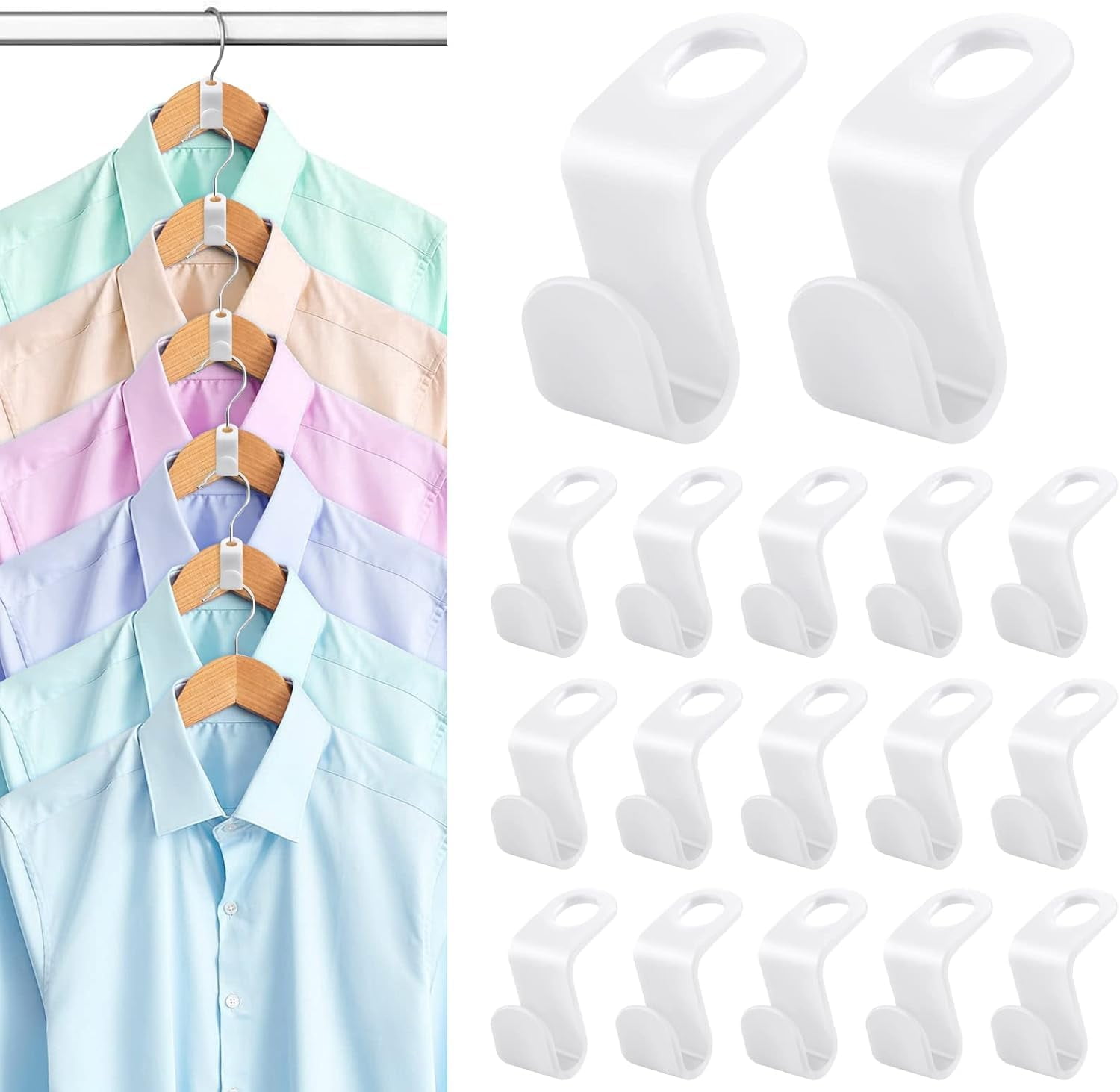 50 PCS Hanger Connector Hooks,Hanger Hooks,Plastic Cascading Hanger ...
