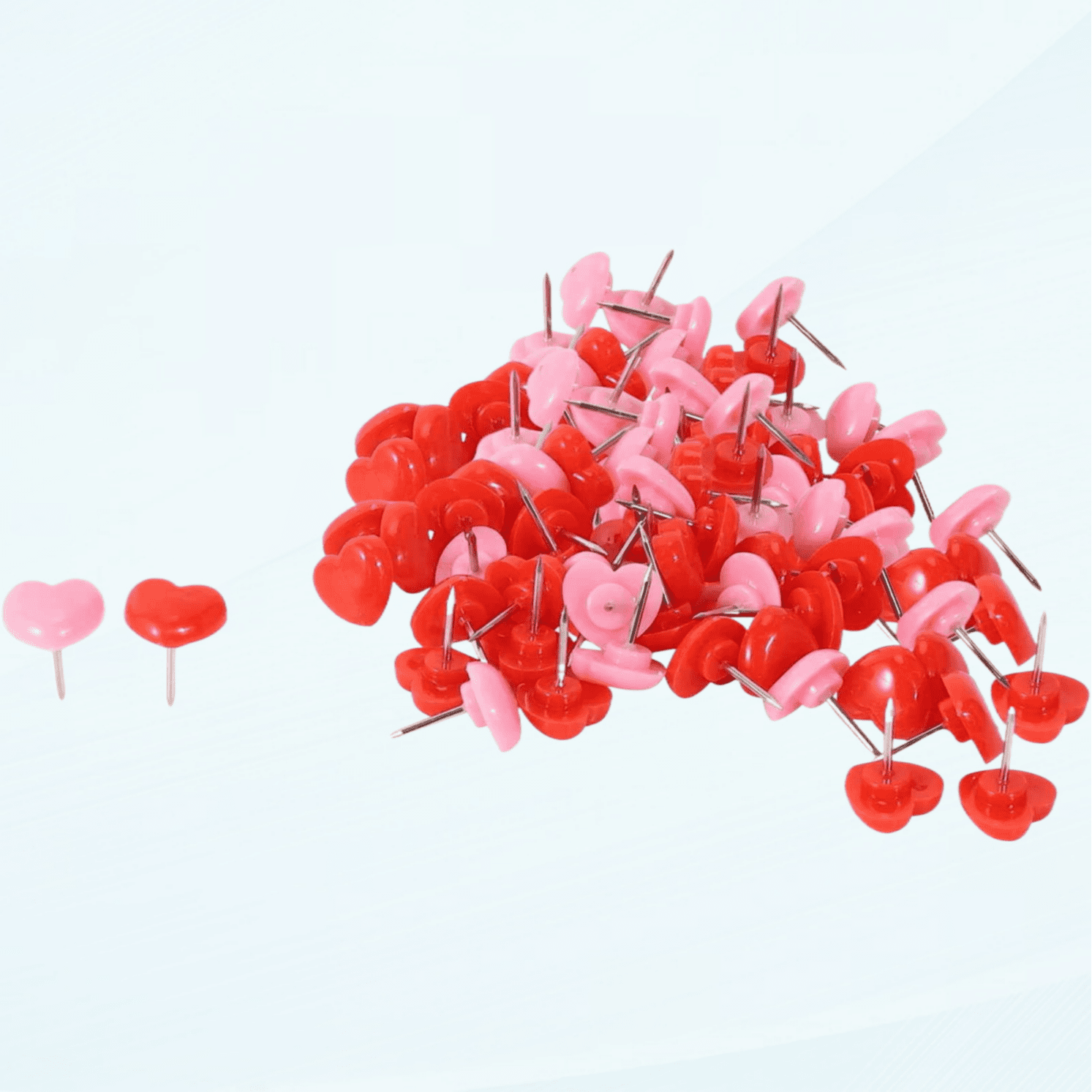 50 PCS Heart Push Pins, Red Bulletin Boards Thumb Tacks, Pink Cute Wall Tacks for Cork Board ...