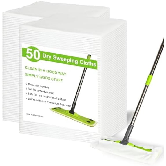 50 PCS Heavy Duster Cloths,Duster Refills Floor Mop Pads Disposable ...