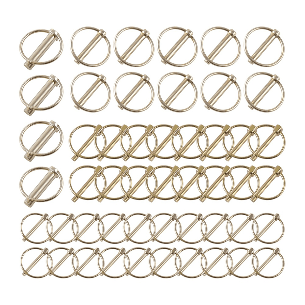 50 PCS Heavy Duty Lynch Pin Assortment Kit Trailer Pins 3 Point Hitch ...