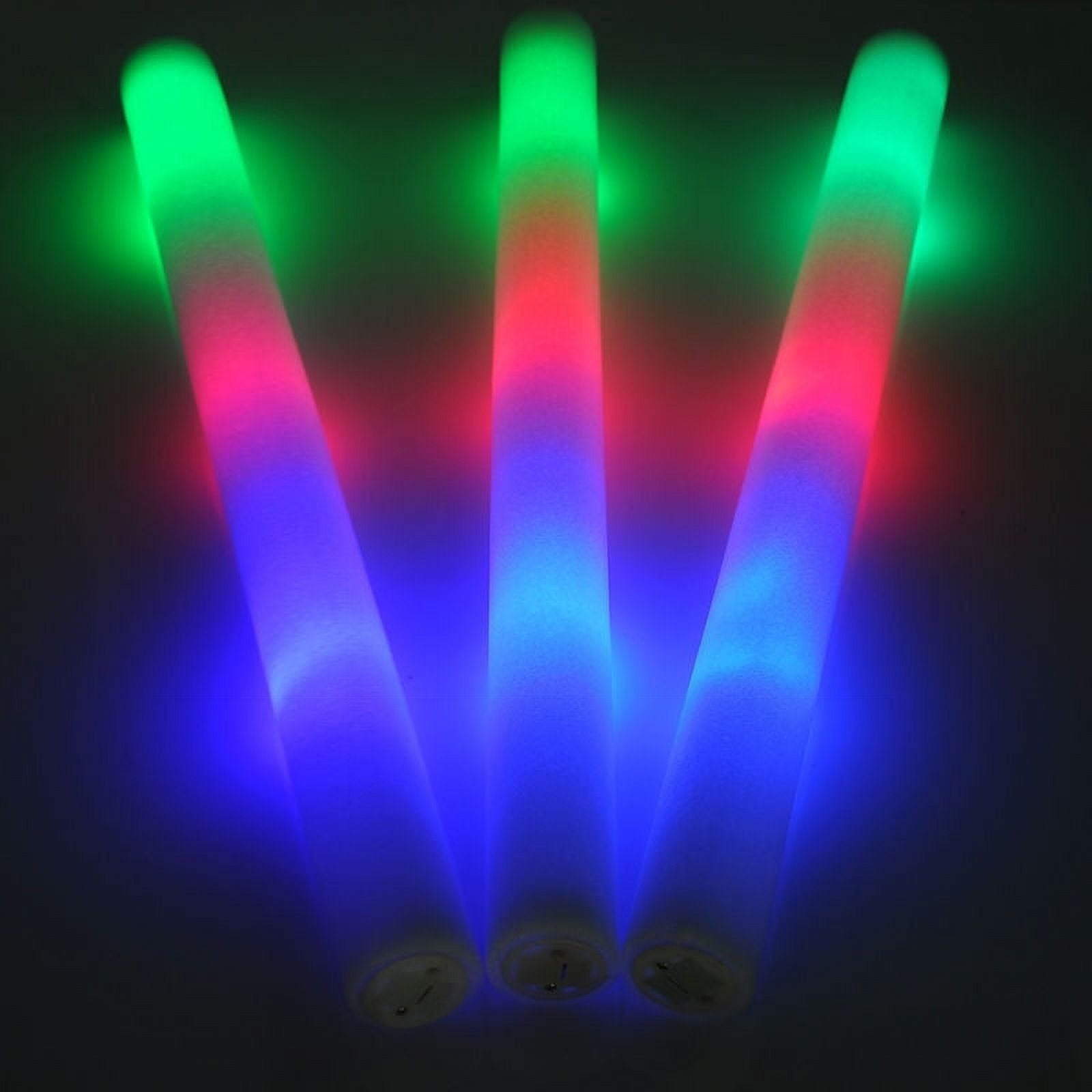 50 PCS LED Light Up Foam Sticks Rally Rave Cheer Tube Soft Glow Baton ...