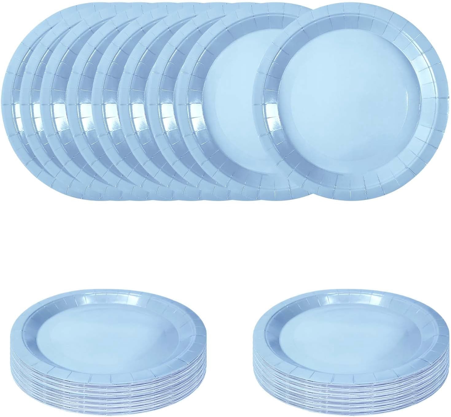 PHYSUN-50 PCS Light Blue Paper Plates 7 Inch Disposable Dessert Plates ...