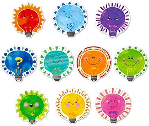 50 PCS Light Bulb Cutouts, Double-Sided Printing Lighting Accents Cut ...