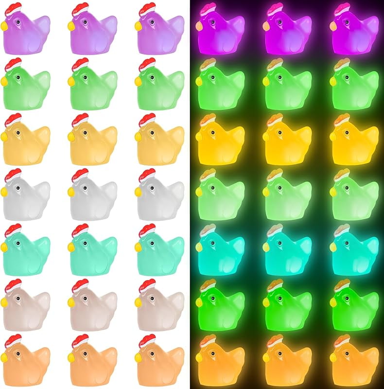 50 PCS Luminous Mini Resin Bunny Tiny Plastic Rabbits Glow in the Dark ...