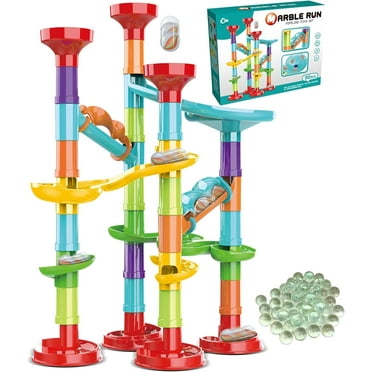 AmishToyBox.com Pyramid Marble Tower Run Wooden Toy - 39" High - Pack ...