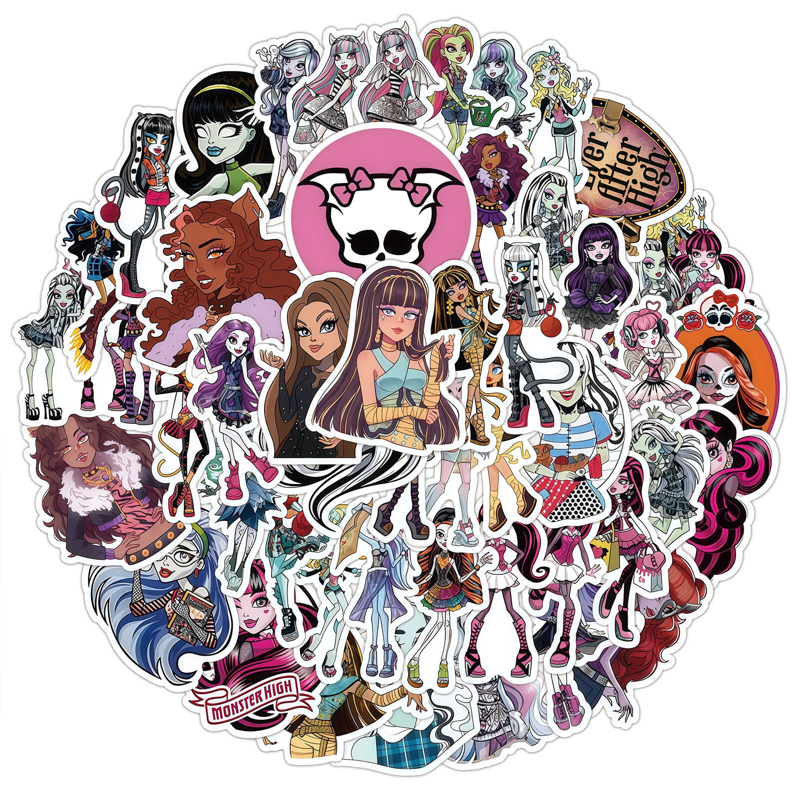50 PCS For Monster High Theme Water Bottle Stickers for Teens ...