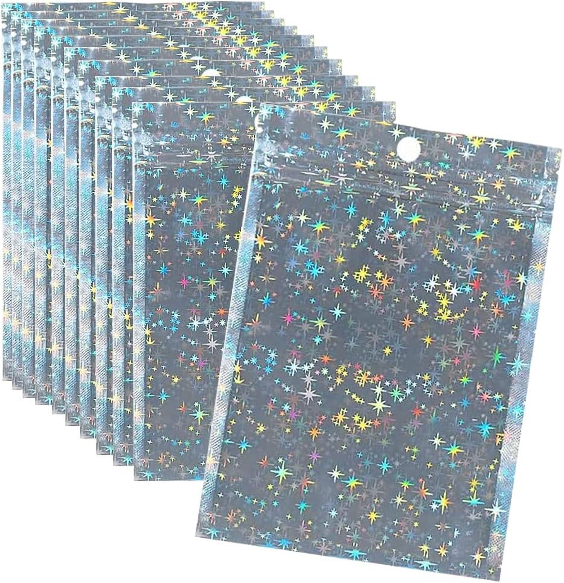 50 PCS Mylar Bags, 6x10cm Resealable Foil Ziplock Bags Holographic Bags ...