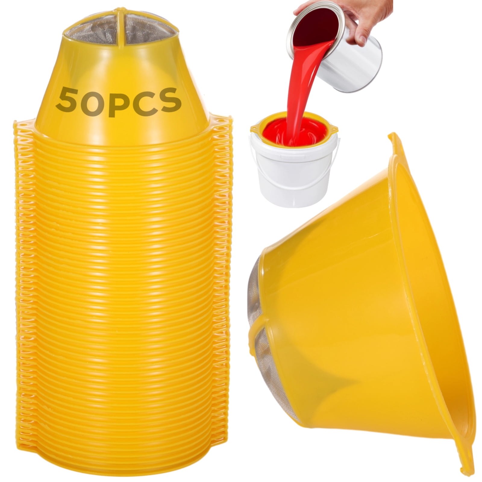 50 PCS Paint Funnel Strainers, 100 Mesh Stainless Steel Paint Filter ...