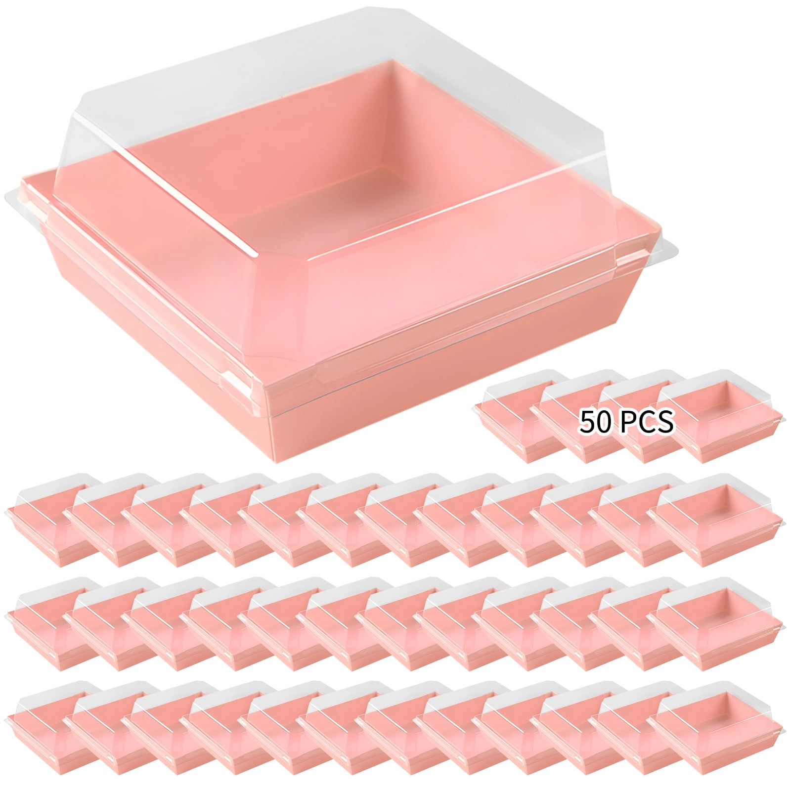50 PCS Paper Charcuterie Boxes with Clear Lids, Food Storage Containers ...