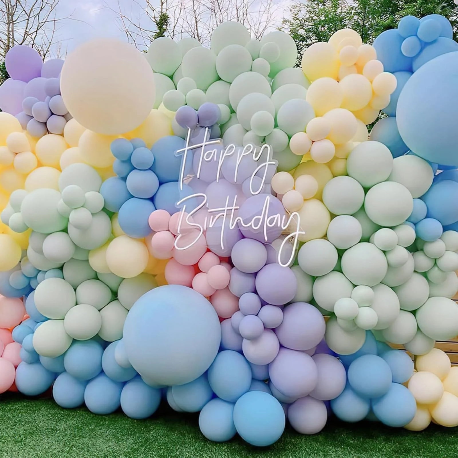 50 PCS Pastel Balloons,12 Inch Macaron Latex Balloon Pastel Multicolor ...