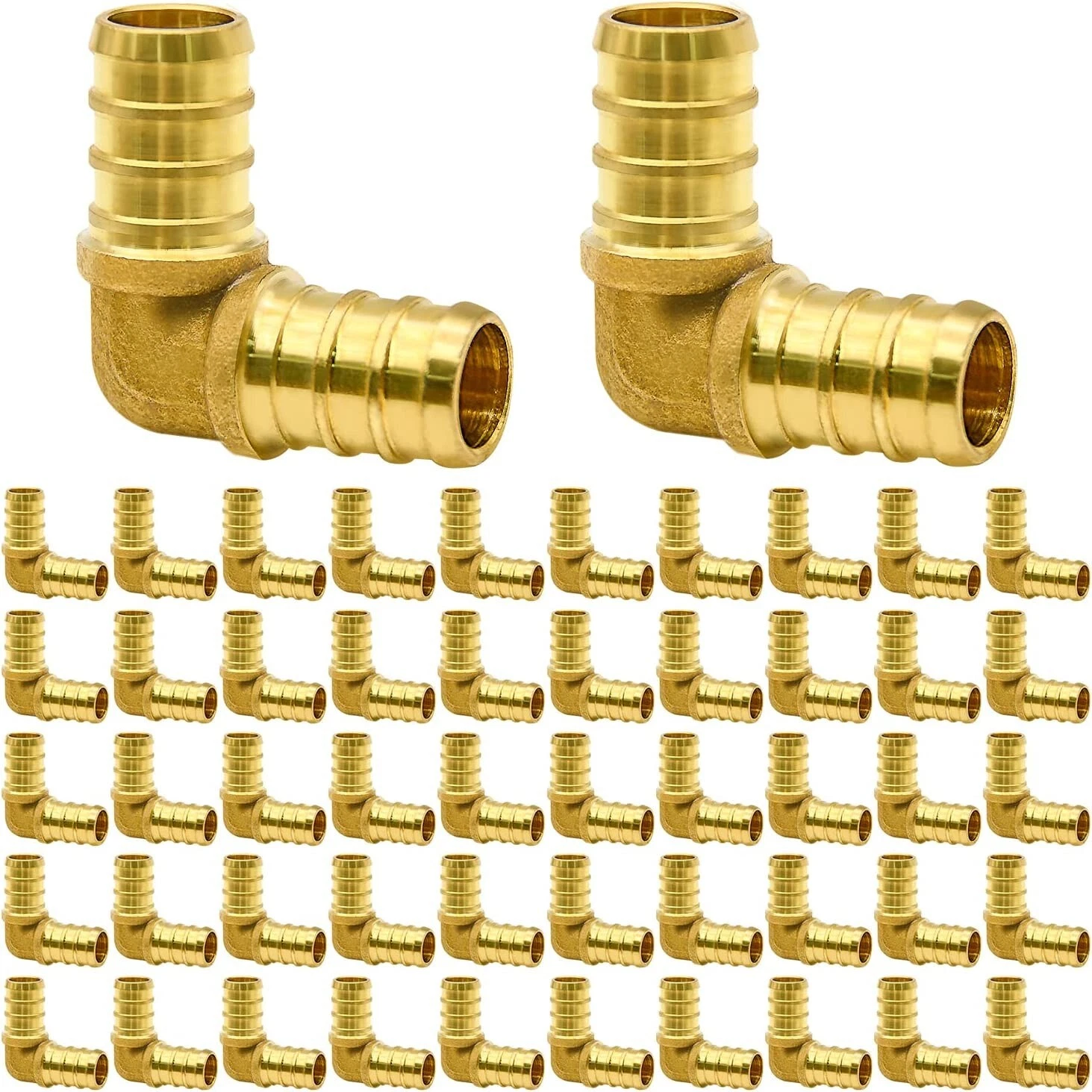 50 PCS Pex Crimping Fitting Elbow 3/4" x 3/4" Brass Crimp Fitting ...