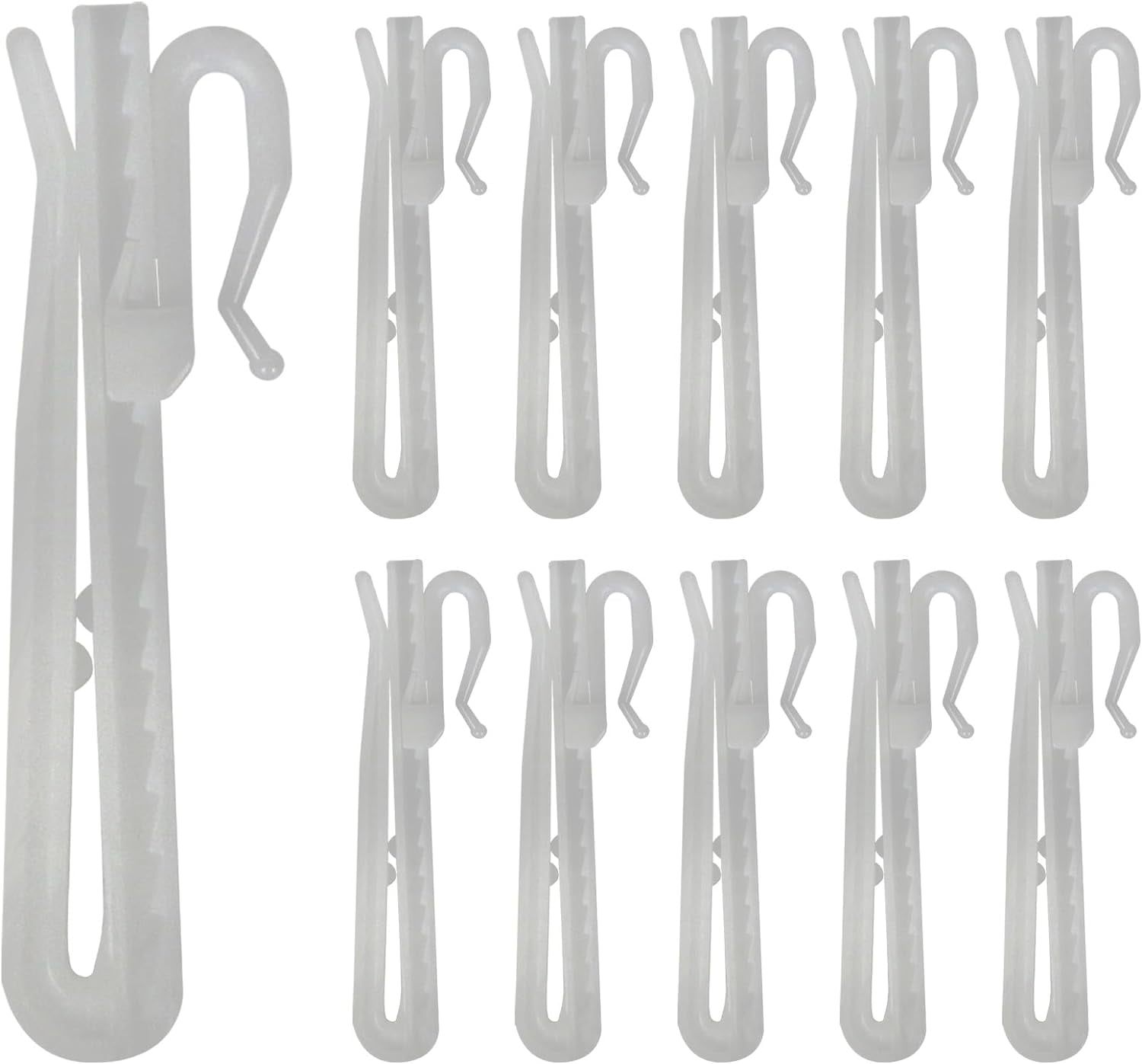 50 PCS Plastic Curtain Hooks, Adjustable Pinch Pleat Hooks, Ratchet ...