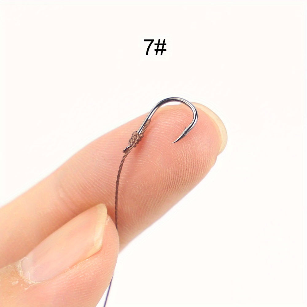 50 PCS Pre-Tied Double Fishing Hooks with PE Line - High Carbon Steel ...