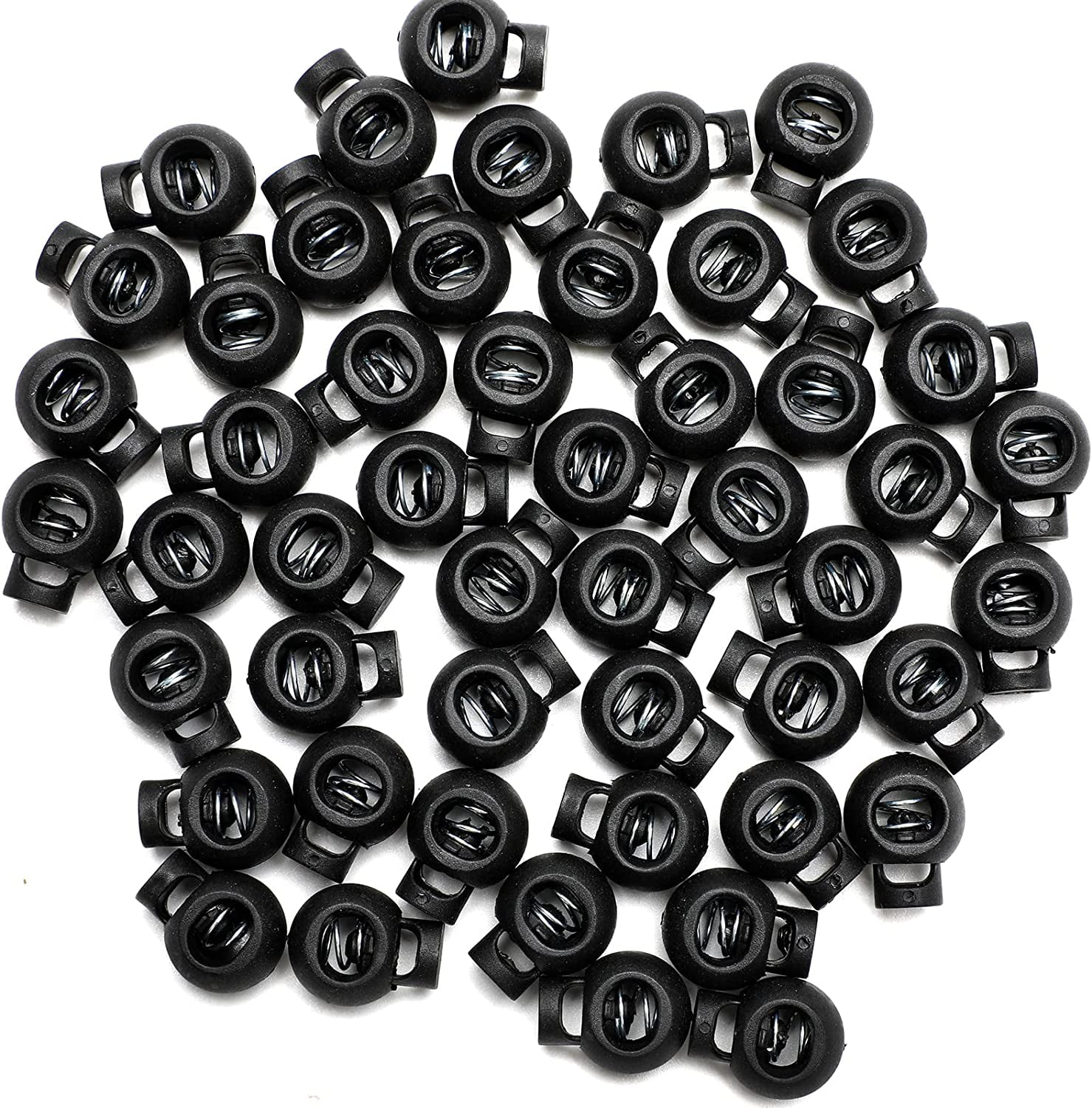 50 PCS Premium Cord Lock DIY Plastic Spring Toggle Stopper Cord Locks ...