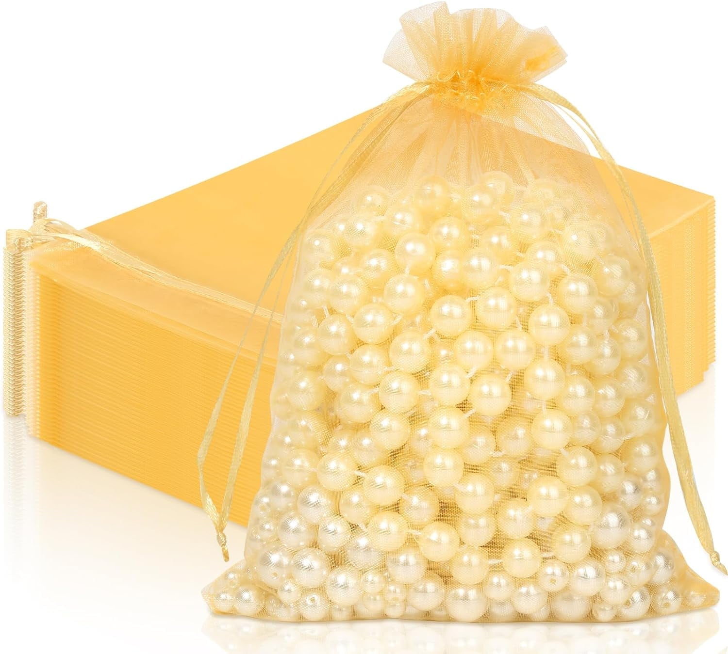 50 PCS Premium Sheer Organza Bags, Wedding Favor Bags with Drawstring ...