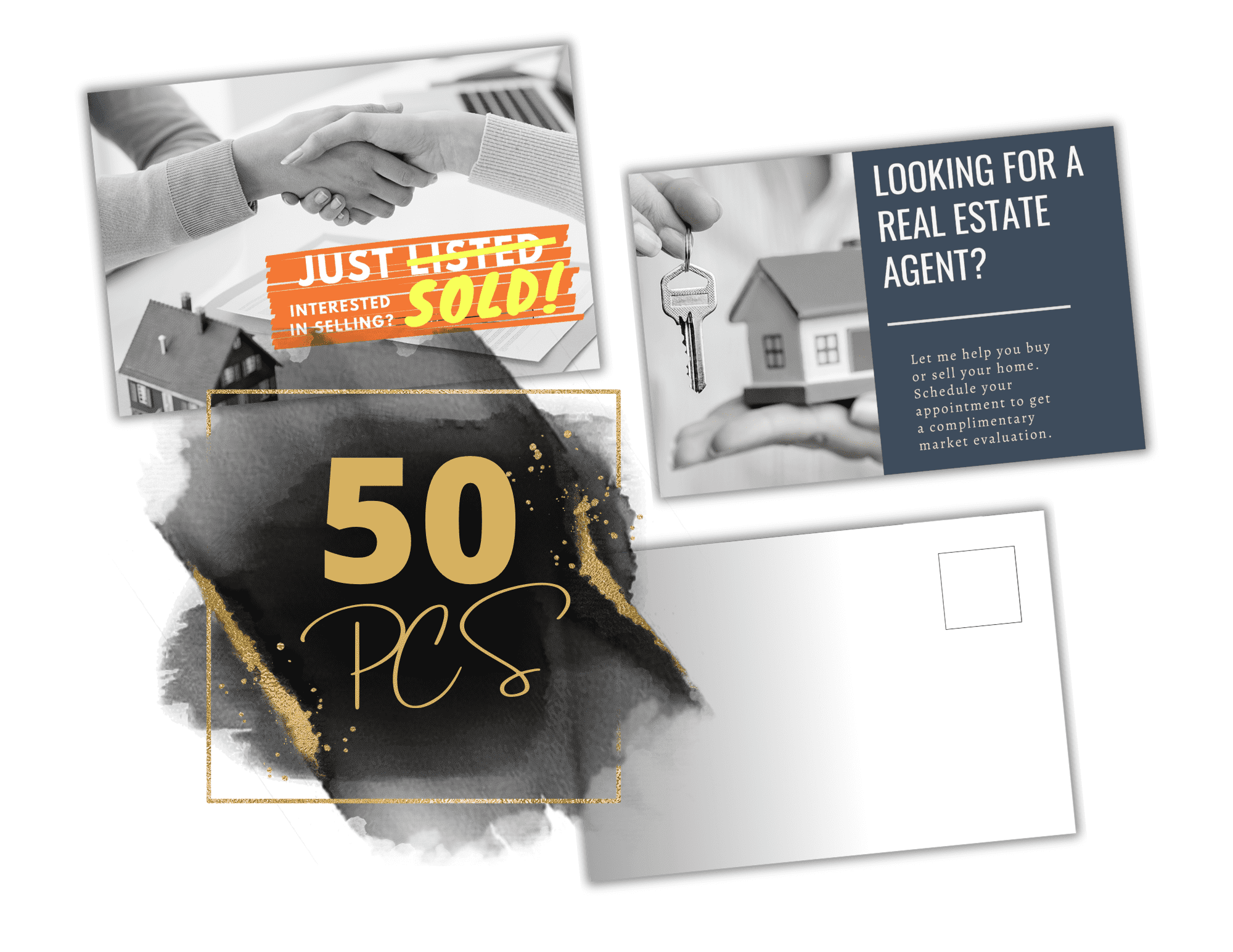 50-PCS Real Estate Marketing Postcards for Realtors & Brokers (9"X6 ...