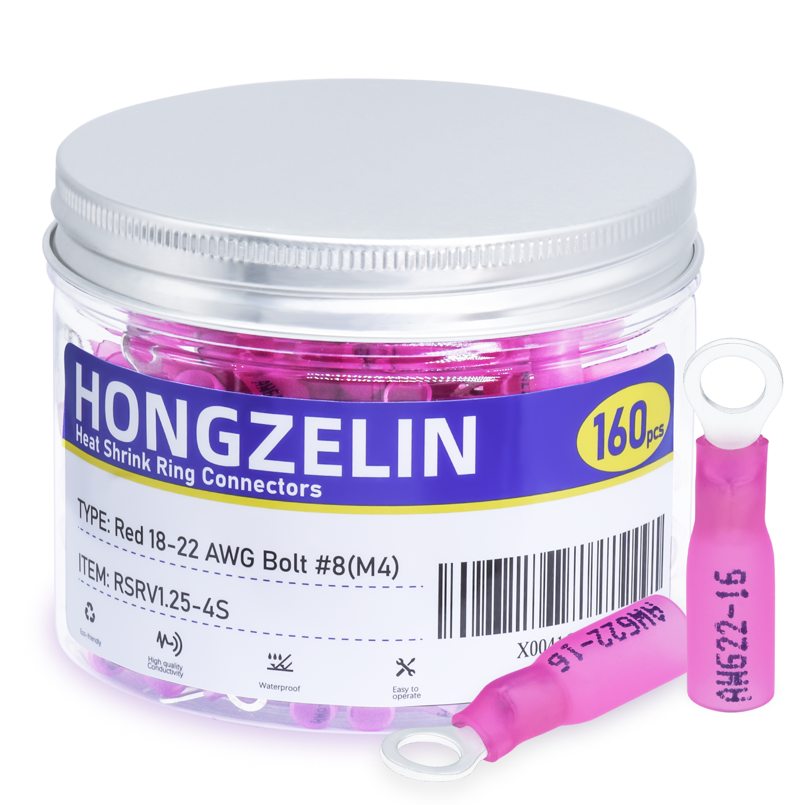 50 PCS Ring Terminals #10 Blue 16-14 AWG - M5 - Electrical Connectors ...