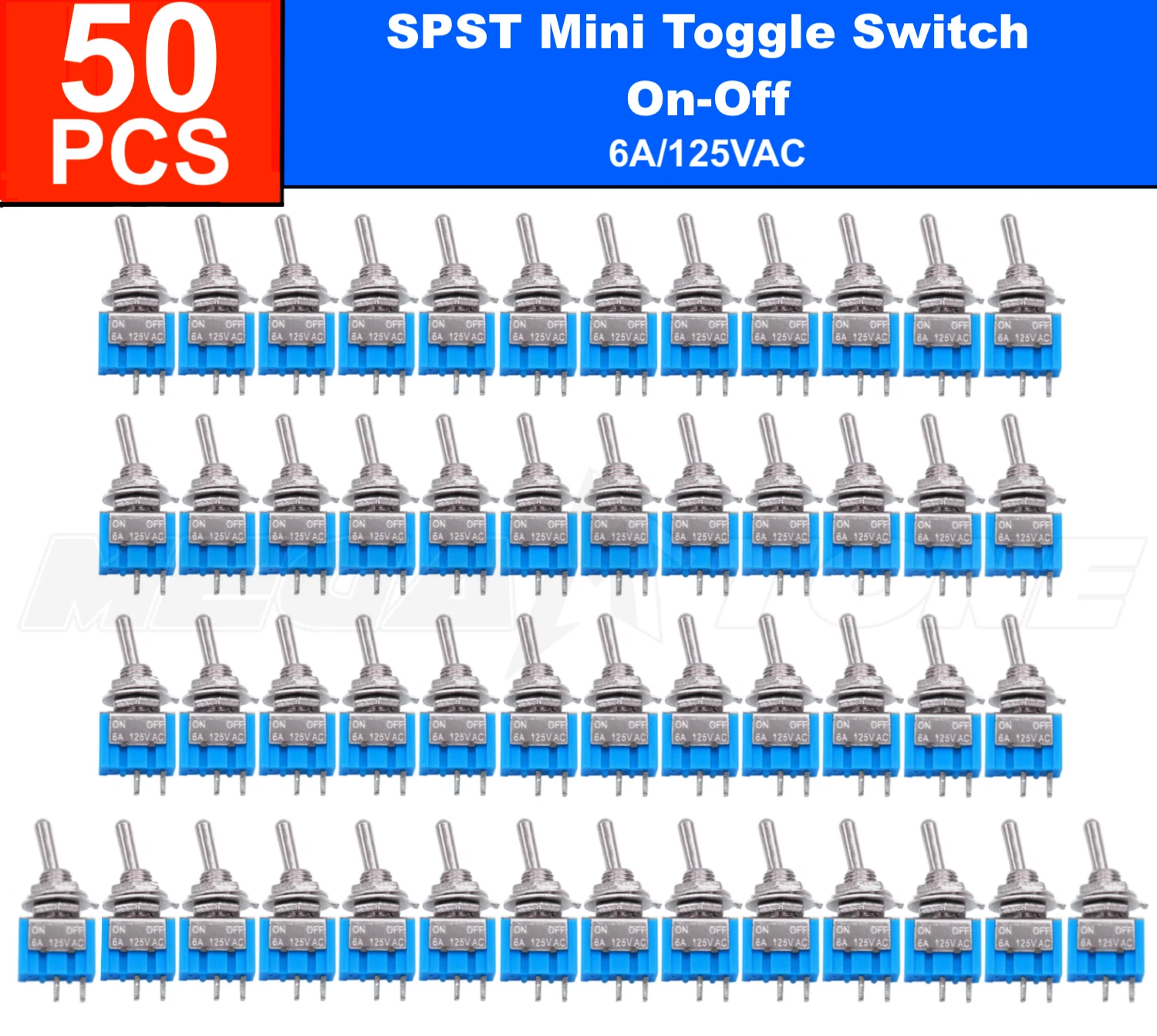 50 PCS SPST Mini Toggle Switch ON-OFF MTS-101- 2-Position 6A/125VAC ~ US SELLER! - Walmart.com