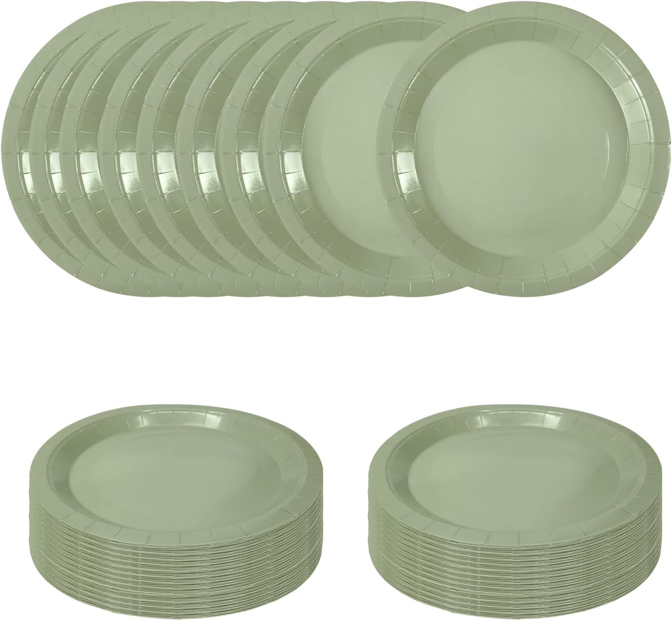 50 PCS Sage Green Paper Plates 7 Inch Disposable Plates Dessert Plates ...