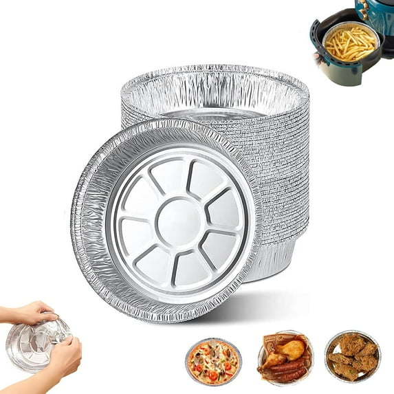 50 PCS Set Reusable Aluminum Foil Air Fryer Liners, Non-stick Air Fryer ...