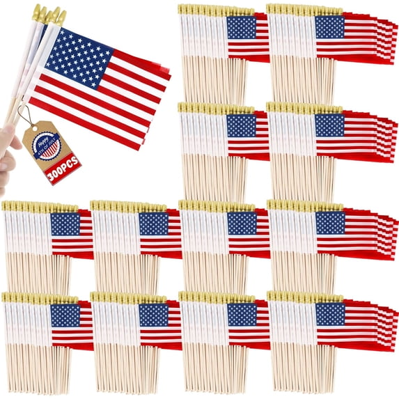 50 PCS Small American Flags on Stick, 4 x 6 Inches 4th of July ...