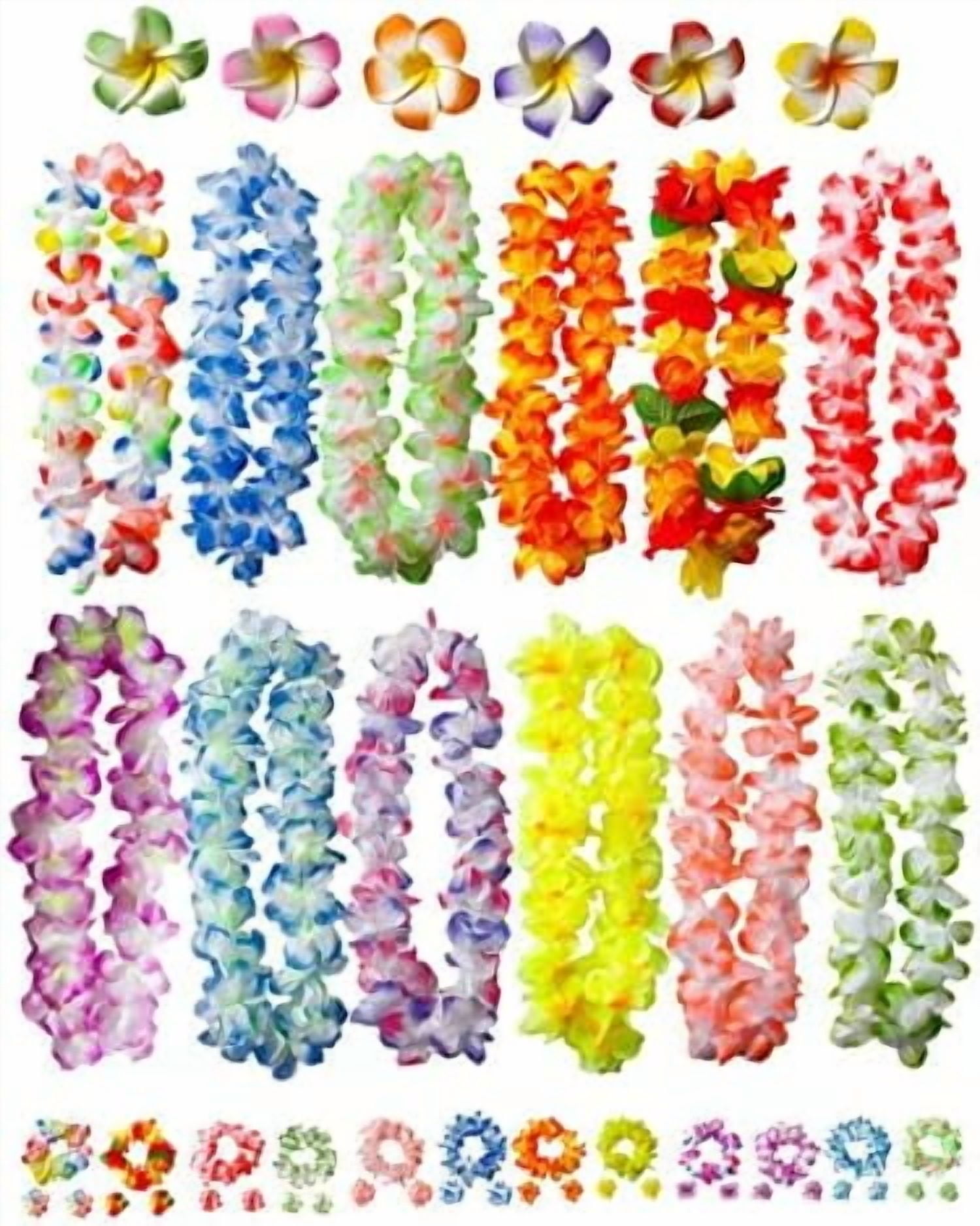 50 PCS Soft Hawaiian Leis Luau Party Decorations Tropical Favors Lei ...