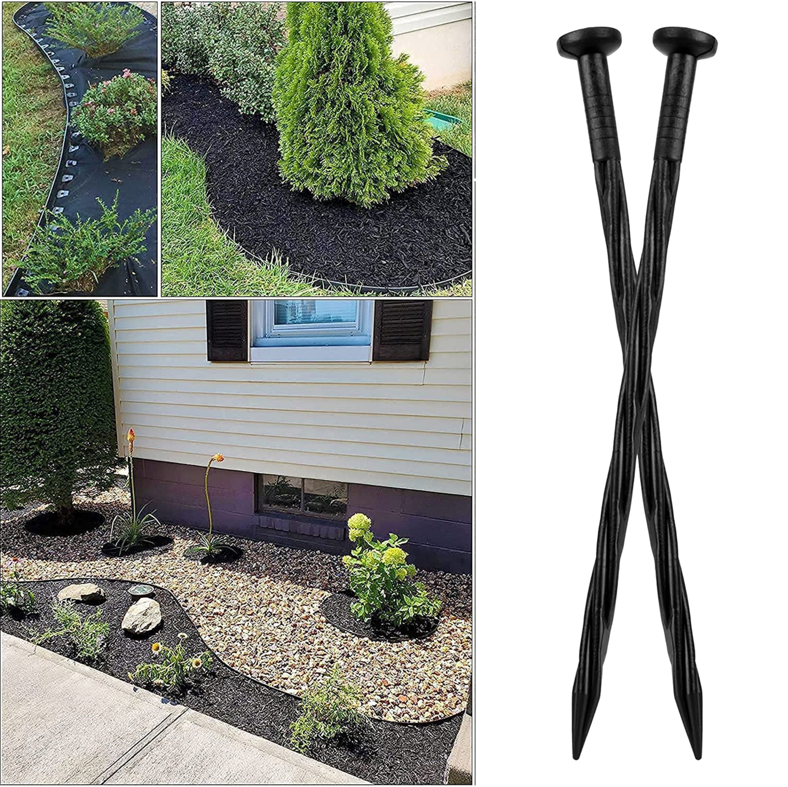 Easy-Flex 50' No-Dig Landscape Edging with Bonus Spikes - Walmart.com